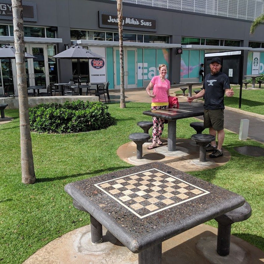 Concrete Checkers Table For Sale — Outdoor Workout Supply