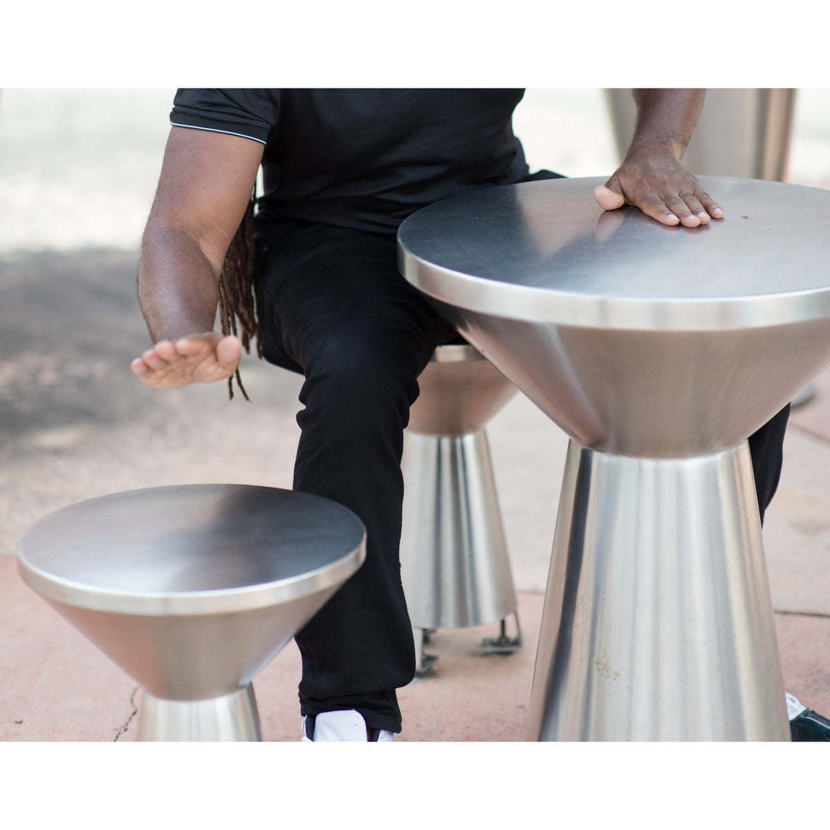 Sonic Architecture Drum Table and Seats — Outdoor Workout Supply