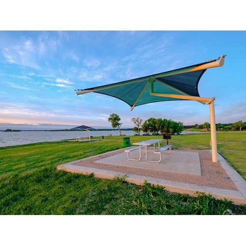 Single Post Pyramid Cantilever Shade Structure — Outdoor Workout Supply