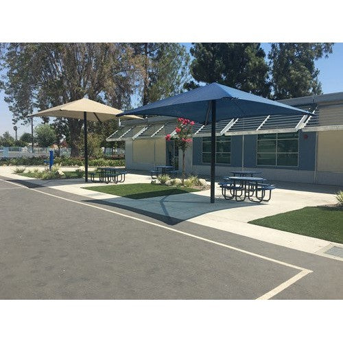 Single Post Pyramid Shade Structure — Outdoor Workout Supply