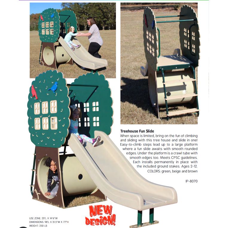 Infinity Playgrounds- Treehouse Fun Slide — Outdoor Workout Supply