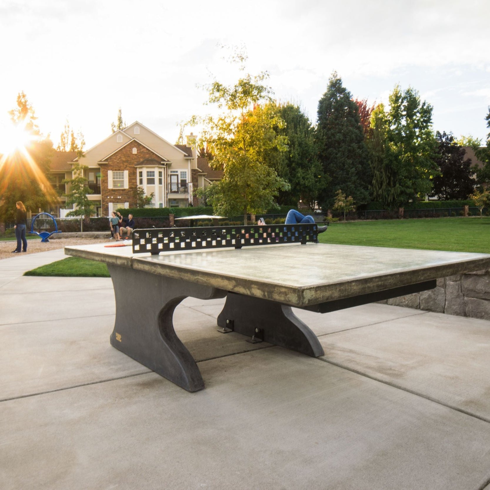 Stone Age Concrete Ping Pong Table (Cantilever Style) — Outdoor Workout ...