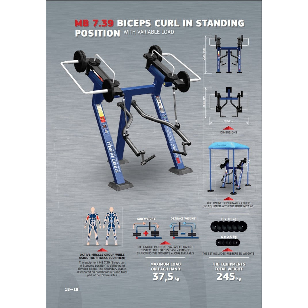 Street Barbell USA Biceps Curl (Outdoor Gym Equipment) — Outdoor ...